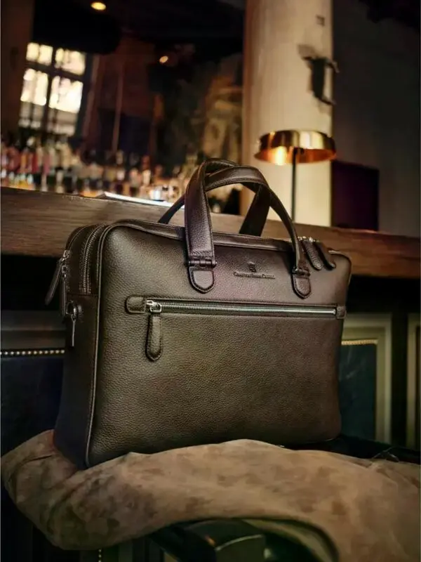 GRAF LANTZ Zip Two-compartment Briefcase - Brown