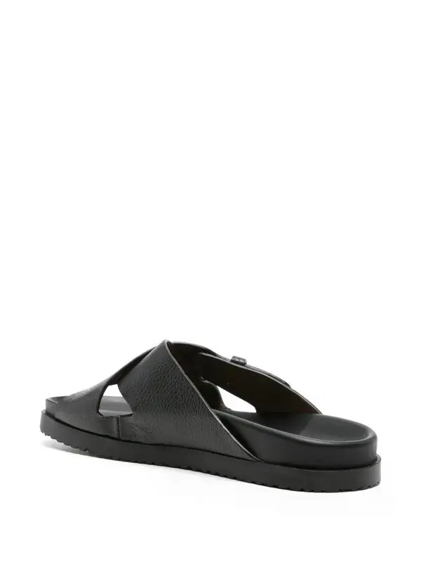 DOUCAL'S Leather Crossover Strap Slides