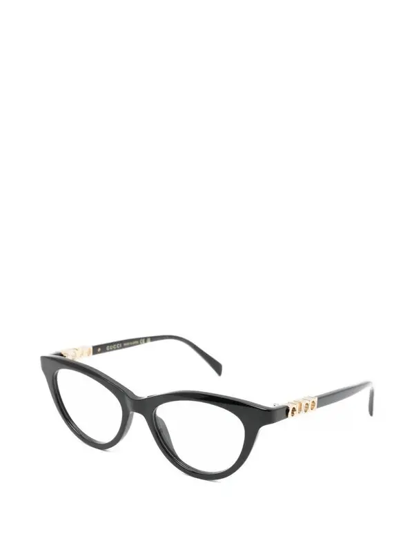 Gucci Logo-plaque Cat-eye Glasses - Black