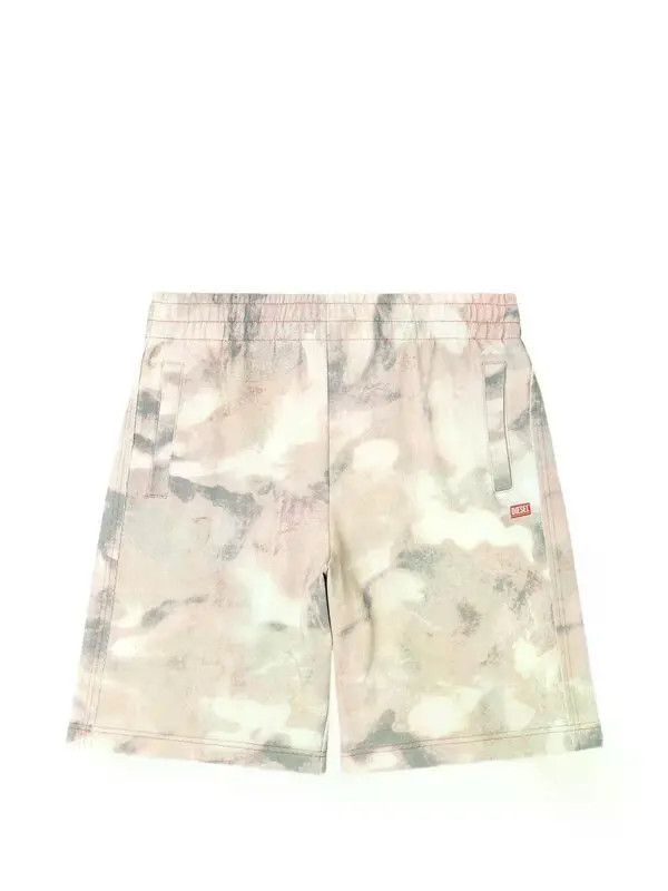 DIESEL® Abstract Camouflage Print Sweat Shorts - Neutrals