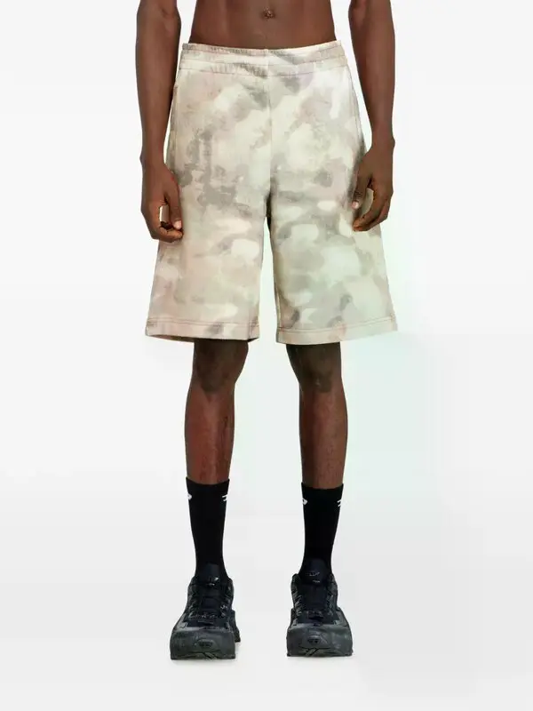 DIESEL® Abstract Camouflage Print Sweat Shorts