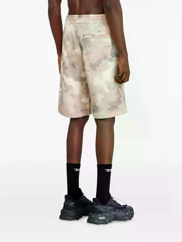 DIESEL® Abstract Camouflage Print Sweat Shorts