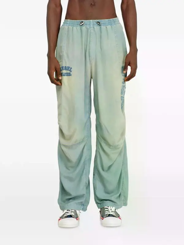DIESEL® D-pari Logo Detail Wide Leg Trousers