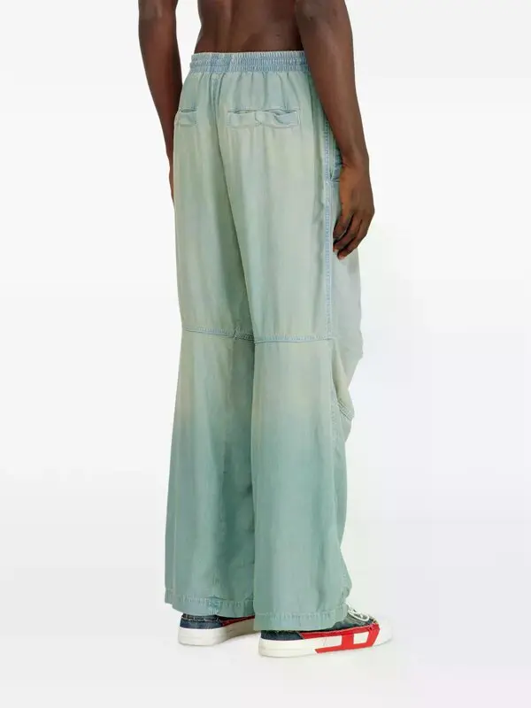 DIESEL® D-pari Logo Detail Wide Leg Trousers