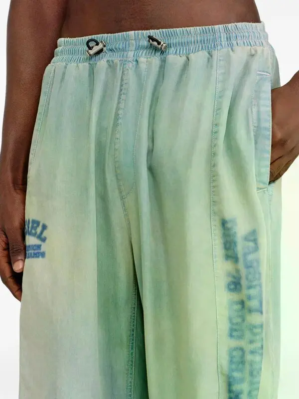 DIESEL® D-pari Logo Detail Wide Leg Trousers
