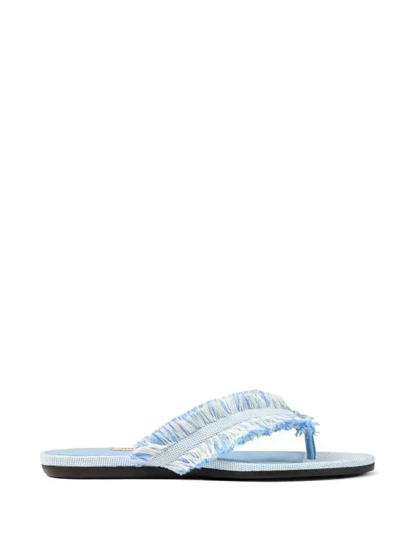 JIMMY CHOO Bay Fringed Flat Sandals - Blue