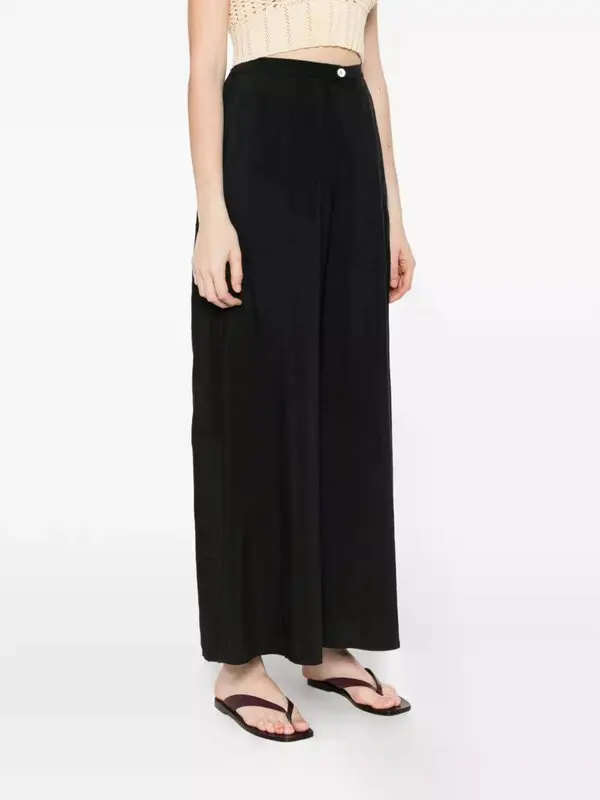 FORTE_FORTE Button Detail Wide Leg Pleated Trousers