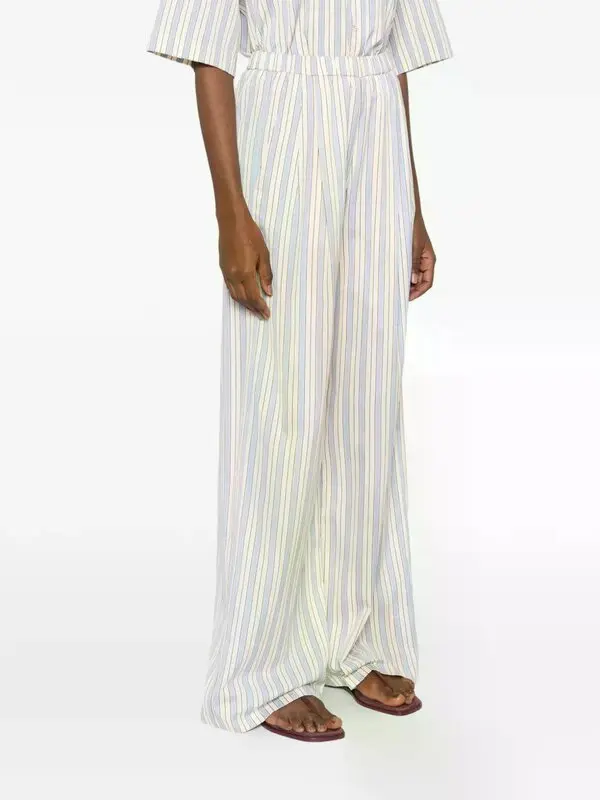 FORTE_FORTE Striped Wide-leg Trousers