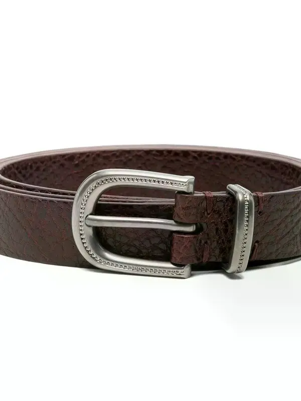Brunello Cucinelli Textured Buckle Belt - Red