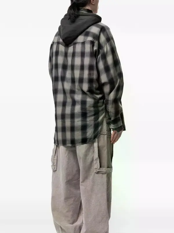 Mihara Yasuhiro Checkered Hooded Shirt