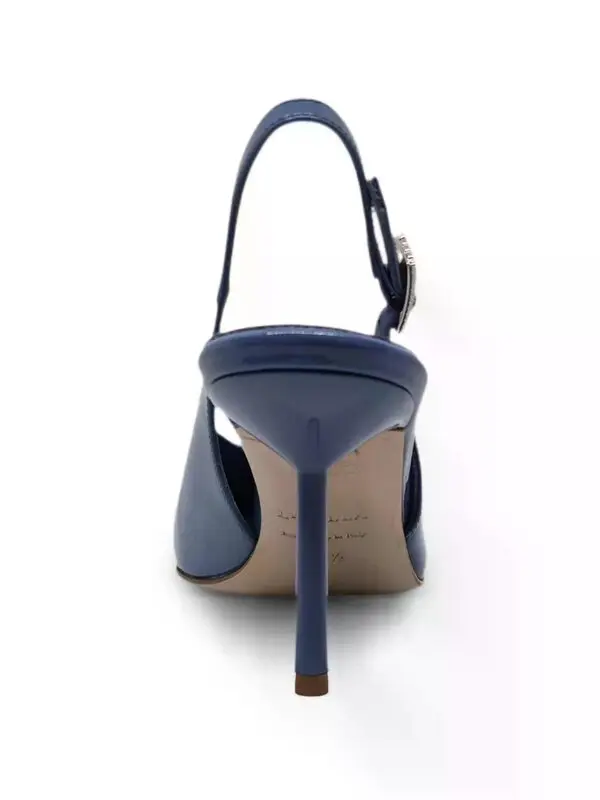 LE SILLA Pointed Toe Slingback Pumps With Buckle Detail - Blue