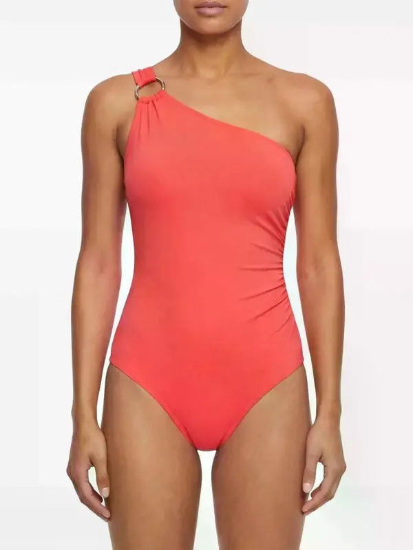 Michael Kors One-shoulder Ring Detail Swimsuit - Red