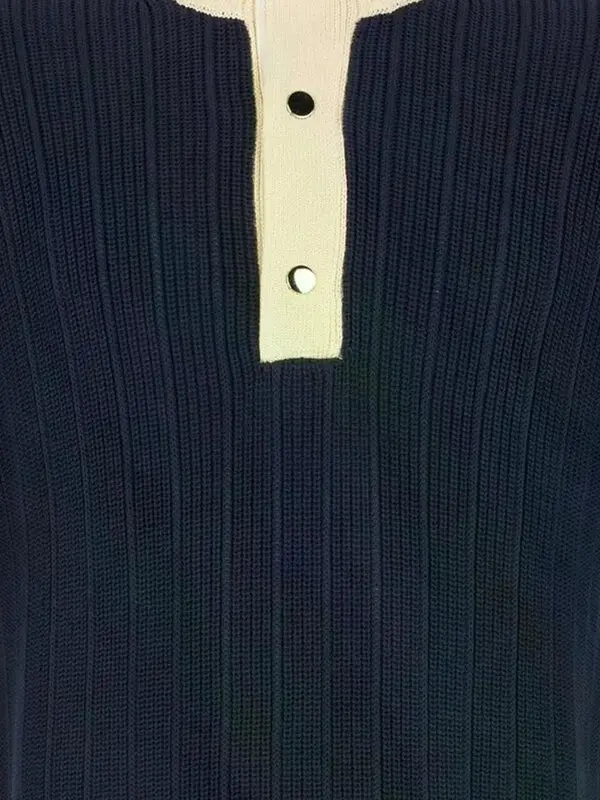 BALLANTYNE Ribbed Knit Buttoned Pullover