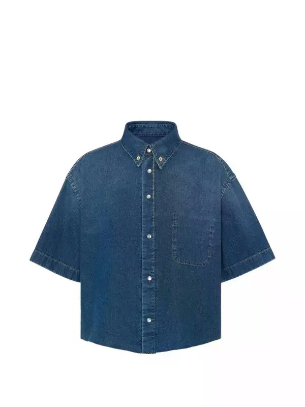 MAISON MARGIELA Short Sleeve Buttoned Shirt - Blue