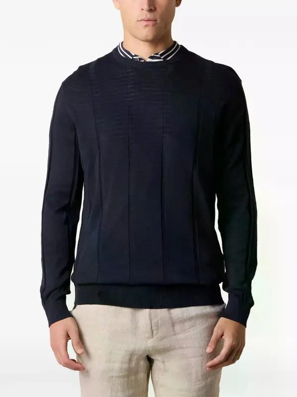 Brooks Brothers Ribbed Crew-neck Sweater - Blue