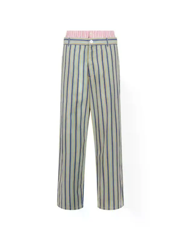 Marni Striped Wide-leg Trousers - Blue