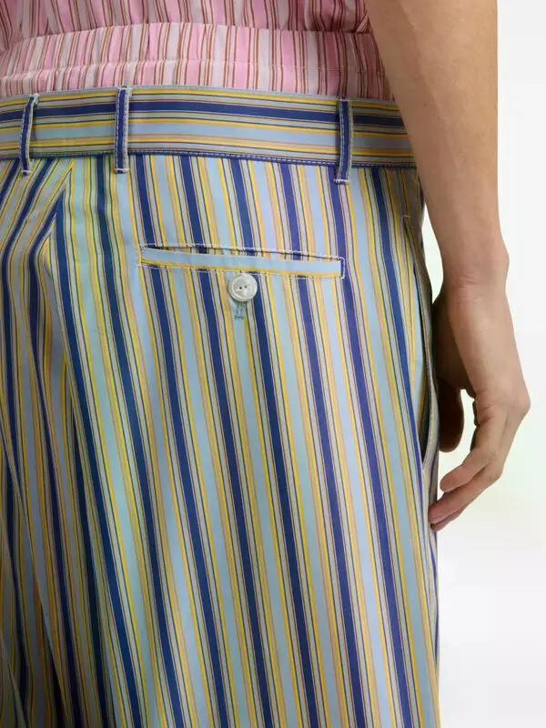 Marni Striped Poplin Trousers With Trompe-l'œil Effect