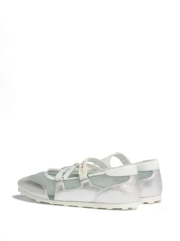 Marni And Blue Criss-cross Strap Sneakers - Silver