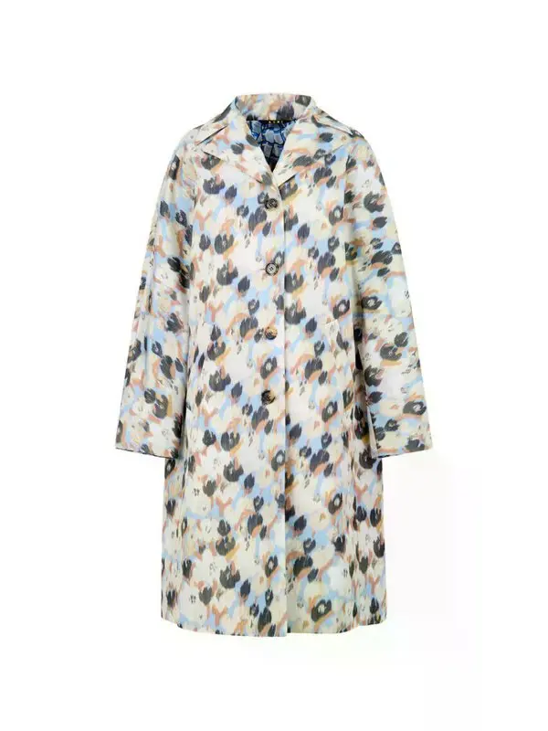Marni Printed Button Parka Coat - Neutrals