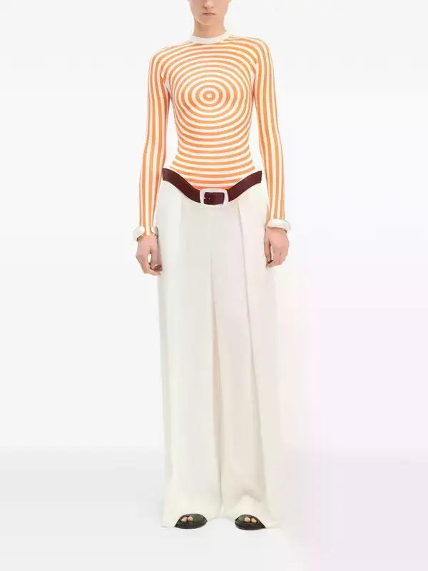 JEAN PAUL GAULTIER Printed Crewneck Top - Orange