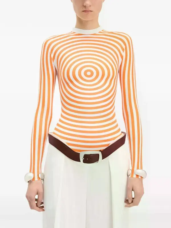 JEAN PAUL GAULTIER Printed Crewneck Top - Orange