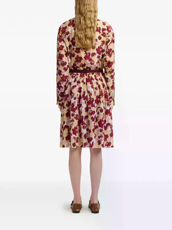 Marni Pleated Floral Silk Skirt