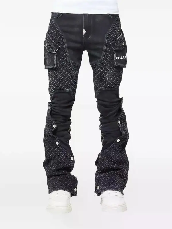 GUAPI Panelled Jeans With Textured Details