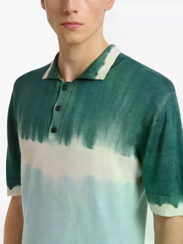 Marni Tie-dye Ribbed Polo Shirt