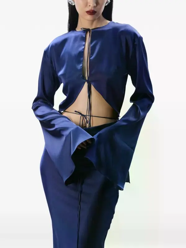 MANURI Sylvia Cut-out Tie Silk Dress