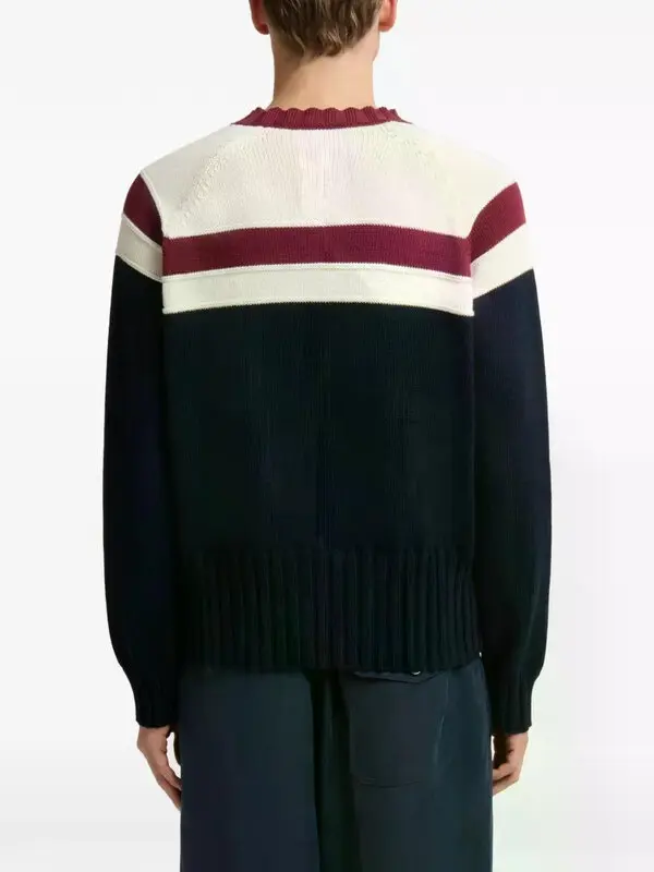 Marni Cotton Jumper With Contrast Stripe Detail