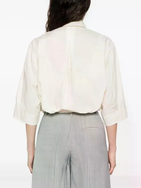 FORTE_FORTE Cream Drawstring Hem Shirt