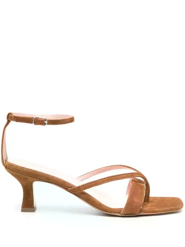 ANNA F. Suede Sandals - Brown