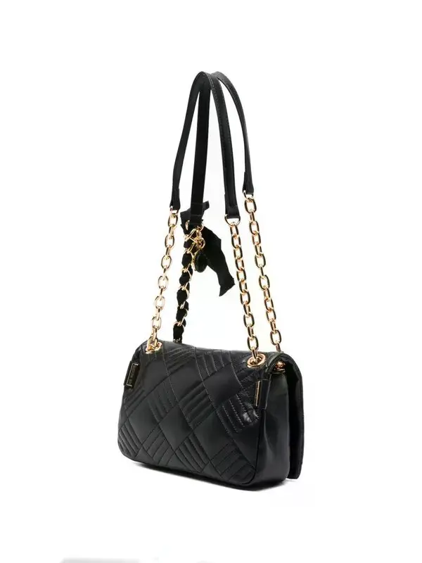 Moschino Quilted Chain Shoulder Bag - Black