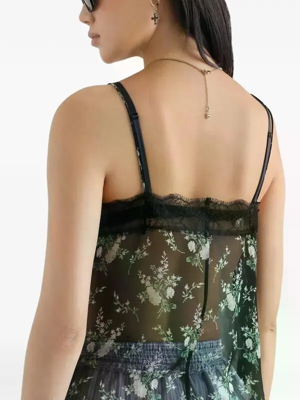 Dolce & Gabbana Floral-print Lace-trimmed Top