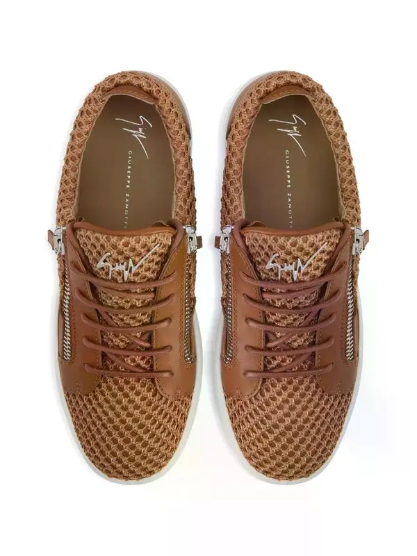 GIUSEPPE ZANOTTI Frankie Crocheted Sneakers - Brown