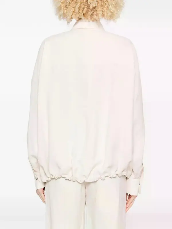 Brunello Cucinelli Shirt With Flap Pockets And Drawstring Hem - Neutrals