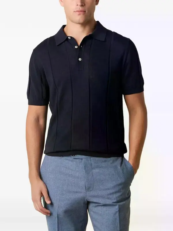 Brooks Brothers Ribbed Short-sleeve Polo Shirt - Blue