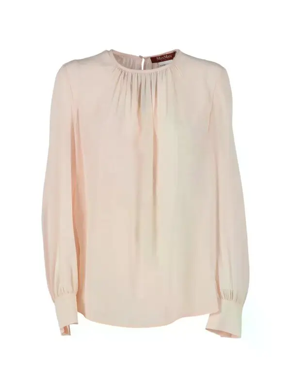 Max Mara Gathered Silk Blouse - Pink