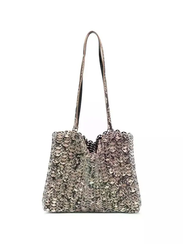 Rabanne 1969 Flip Reversible Disc-embellished Shoulder Bag - Neutrals