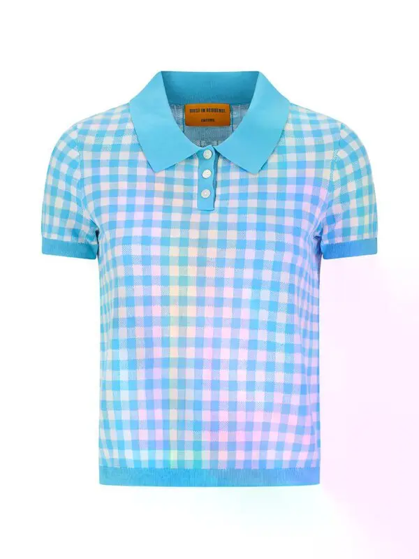 Guest In Residence Gingham Polo Shirt - Blue