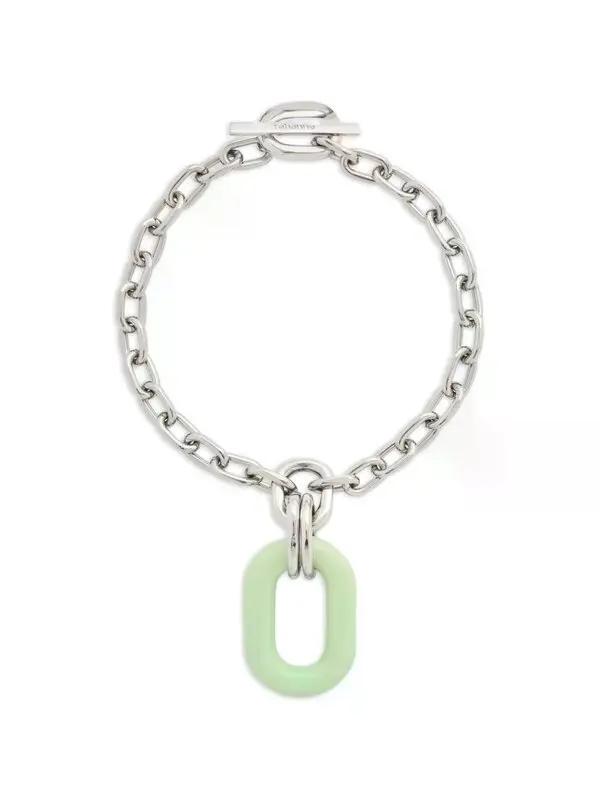 Rabanne Tone Link Chain Pendant Necklace - Silver