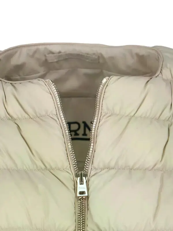 Herno Quilted Zip Coat - Neutrals