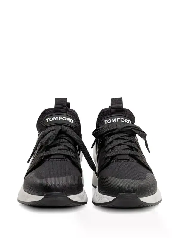 TOM FORD Jago Leather Lace-up Sneakers - Black