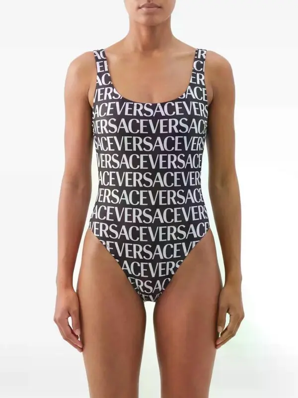Versace All-over Logo Print One-piece Swimsuit