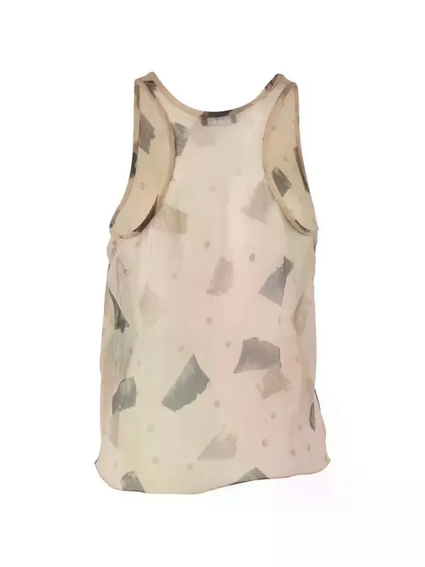 Emporio Armani Sleeveless Printed Round Neck Top - Neutrals