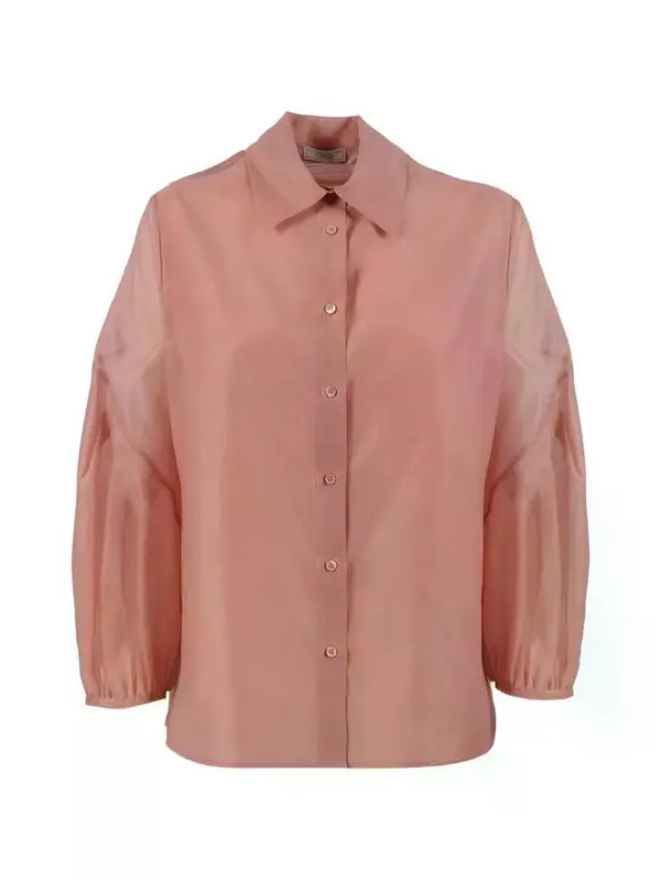Peserico Buttoned Blouse With Three-quarter Sleeves - Pink