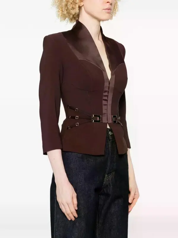 Elisabetta Franchi Fitted Jacket With Buckle Detail