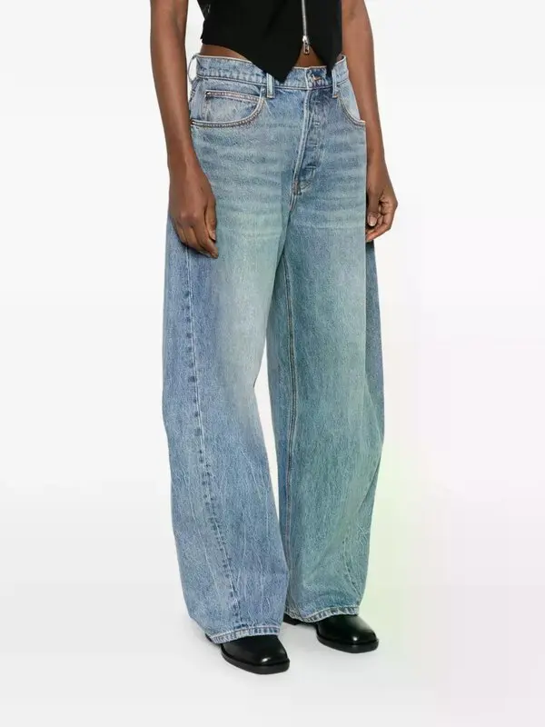 Alexander Wang Distressed Logo Blow Up Jeans
