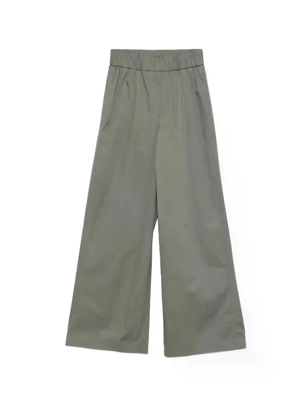 Peserico Wide-leg Elasticated Waistband Trousers - Green