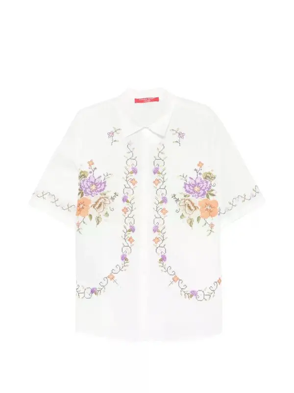 Marina Rinaldi Embroidered Floral Shirt - White